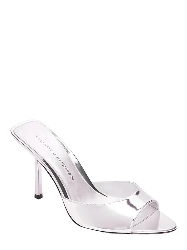 STUART WEITZMAN Lexington 85 Mules - Silver