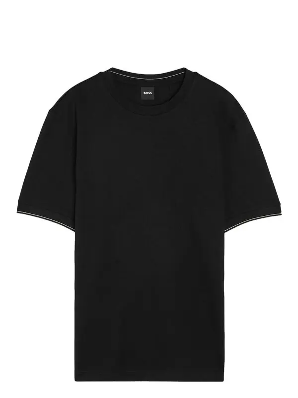 BOSS Close-knit Cotton T-shirt - Black