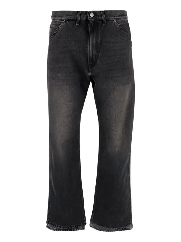 HAIKURE Mid-waisted Straight-leg Jeans - Black