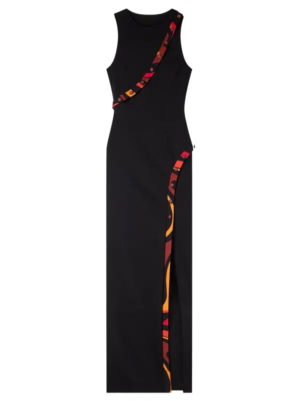 Emilio Pucci Sleeveless Maxi Dress With Printed Detail - Black