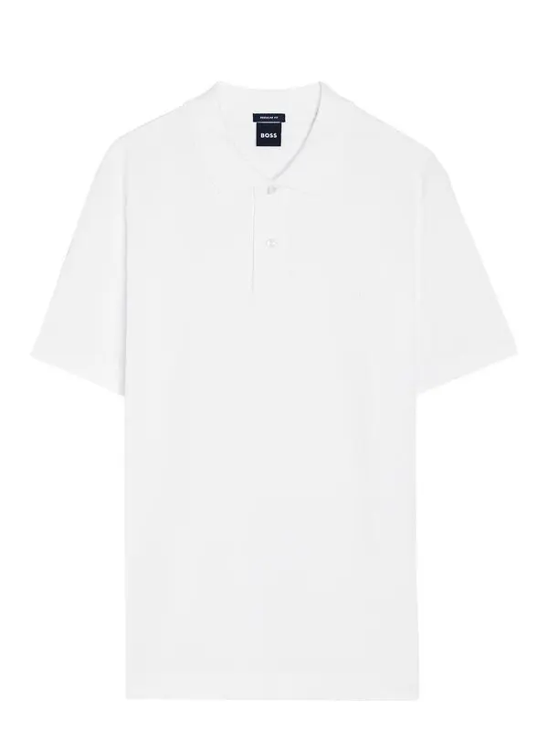 BOSS Pallas Logo-embroidered Piqué Cotton Polo Shirt - White