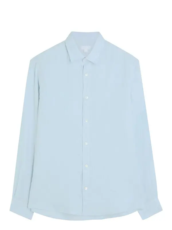 Sunspel Linen Shirt - Light Blue