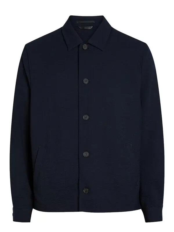 Sunspel Textured Stretch-wool Jacket - Navy