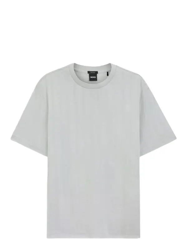 BOSS Regular-fit T-shirt In Cotton With Raised Jacquard Structure - Grey