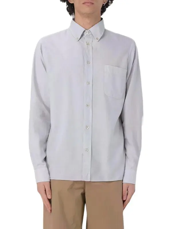 Eleventy Button-down Chest-pocket Shirt - Grey