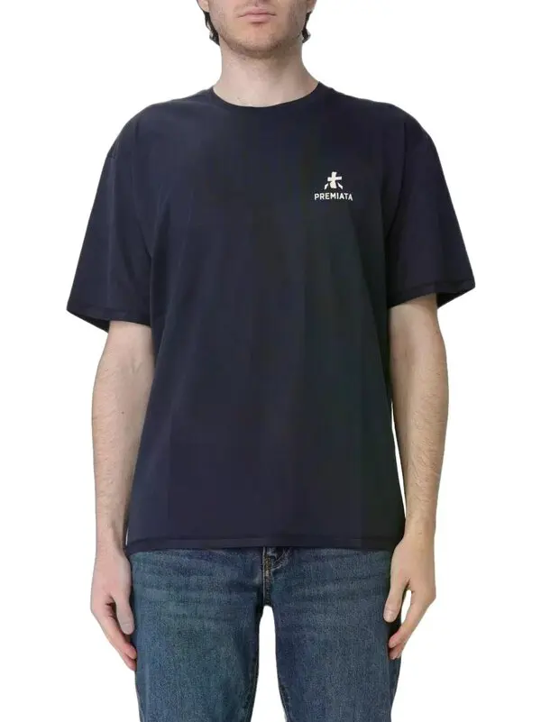 Premiata Logo-print Cotton T-shirt - Blue
