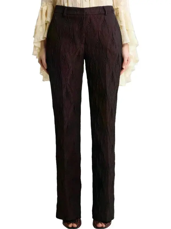 Etro Jacquard Trousers With Floral Medallion Motif - Red