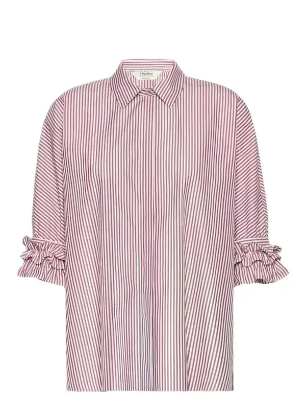 Max Mara Bordeaux Cotton Poplin Shirt - Red