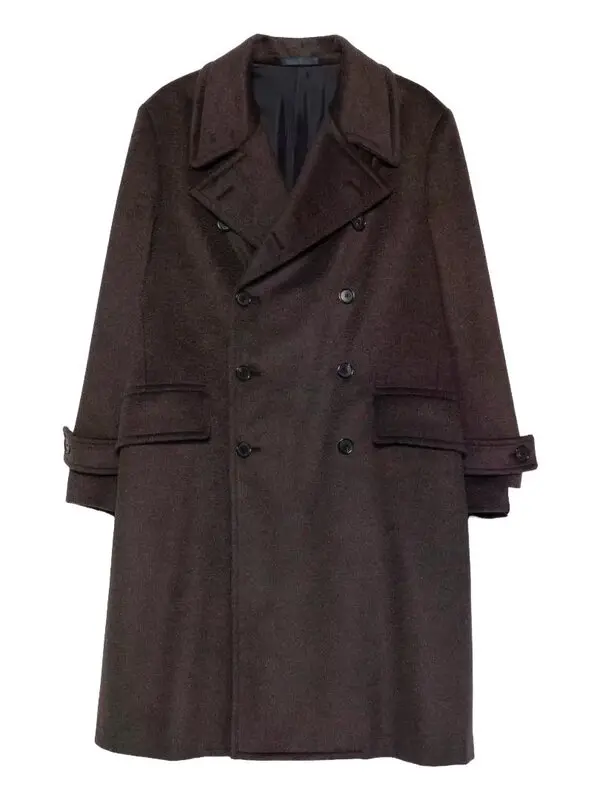Caruso Corsaro Double-breasted Coat - Brown