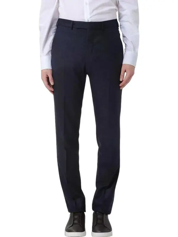 Zegna Wool Flannel Trousers - Blue