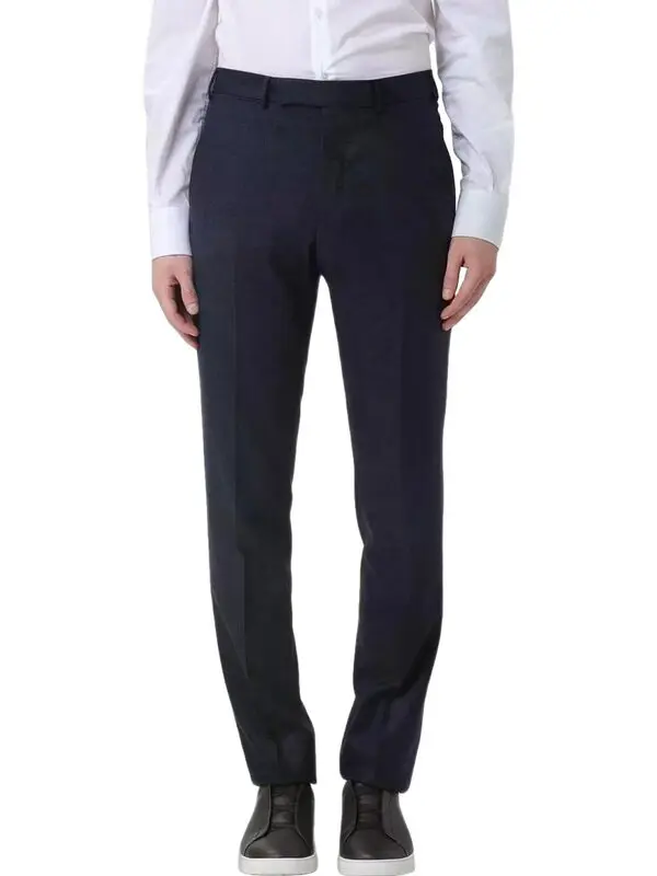 Zegna Wool Flannel Trousers - Blue