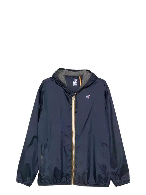 K-WAY Logo Patch Zip-up Jacket - Blue