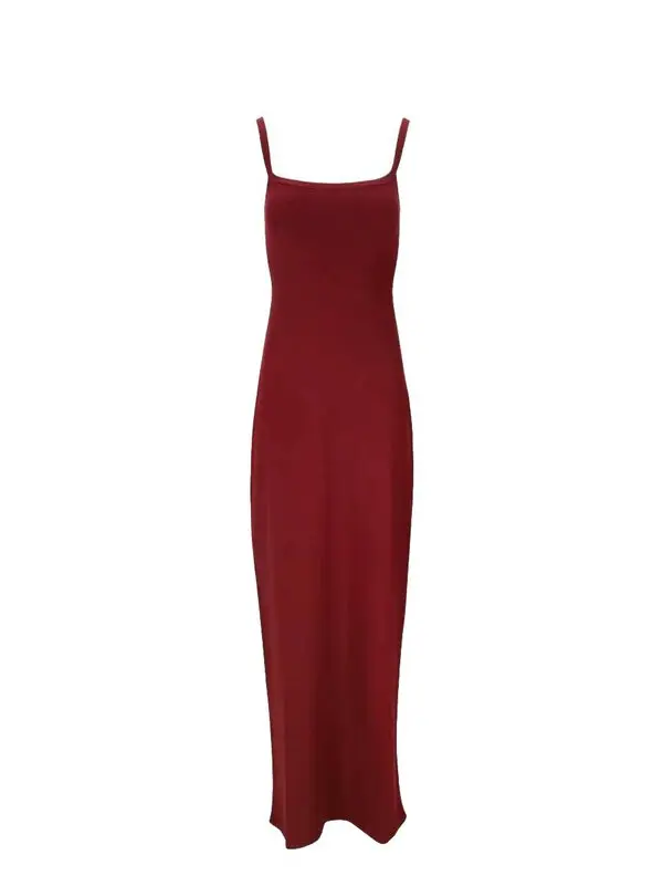 Dsquared2 Ribbed Knit Maxi Dress With Slit Detail - Red