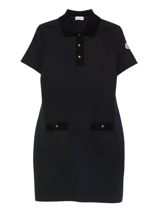 Moncler Logo Patch Mini Dress - Blue