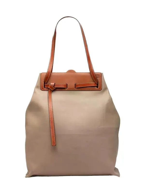 Loewe Lazo Tote Bag In Calfskin - Brown