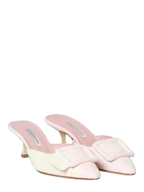 Manolo Blahnik Maysale Buckle-detail Mules - Pink