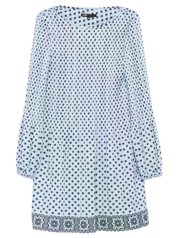 Maje Floral-print Long-sleeve Mini Dress - Blue
