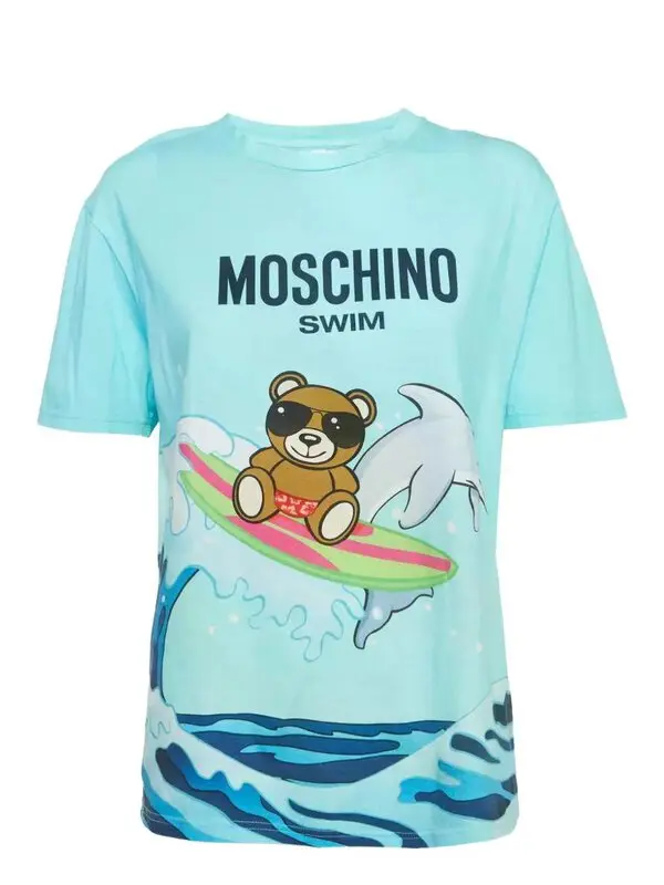 Moschino Teddy Shark Print T-shirt - Blue