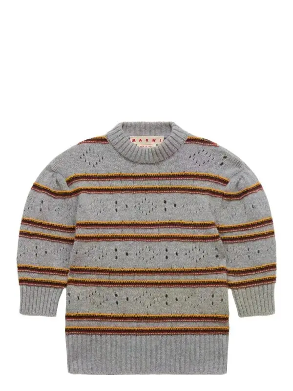 Marni Cashmere Jumper With Openwork Knit - Grey