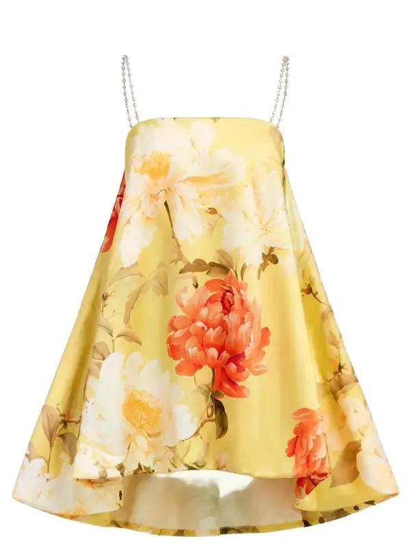 LEO LIN Patsy Floral-print Linen Mini Dress - Yellow