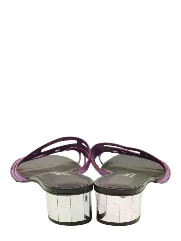 FERRAGAMO Gancini Leather Sandals - Purple