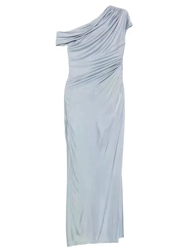 Galvan Ruched Off-shoulder Gown - Blue