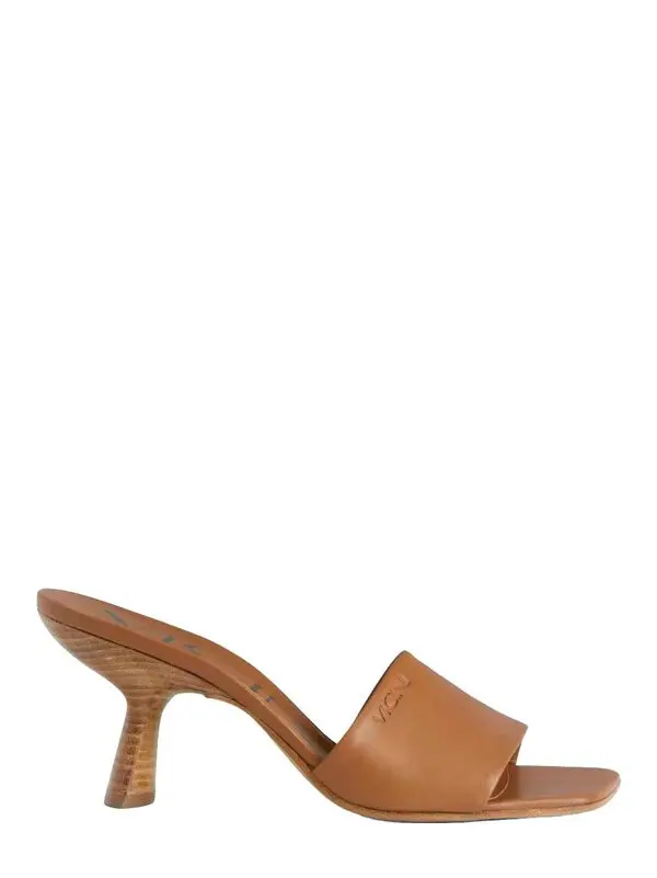 GIUSEPPE ZANOTTI Square-toe Leather Mules With Sculptural Heel - Brown
