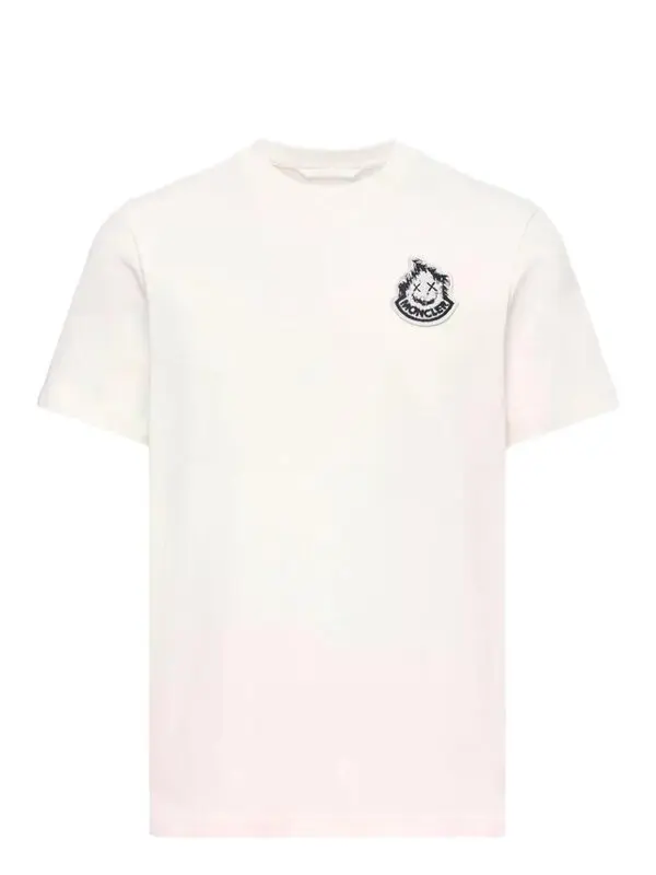Moncler Logo Cotton T-shirt - Neutrals