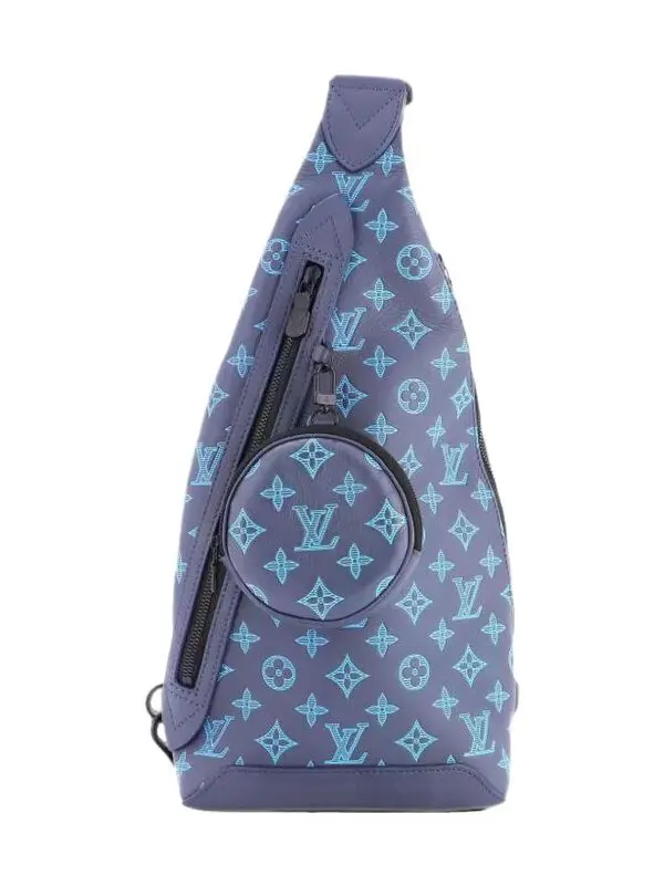 LOUIS VUITTON Duo Sling Bag Monogram Shadow Leather - Blue