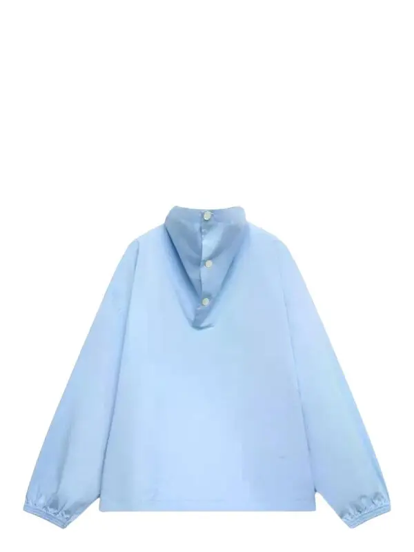 Marni Funnel-neck Cotton Shirt - Blue