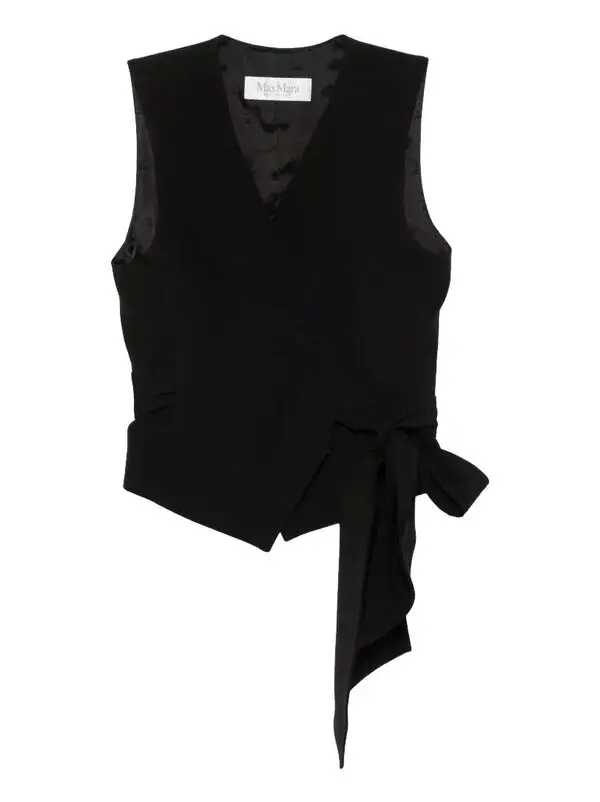 Max Mara Sleeveless Wrap Waistcoat - Black