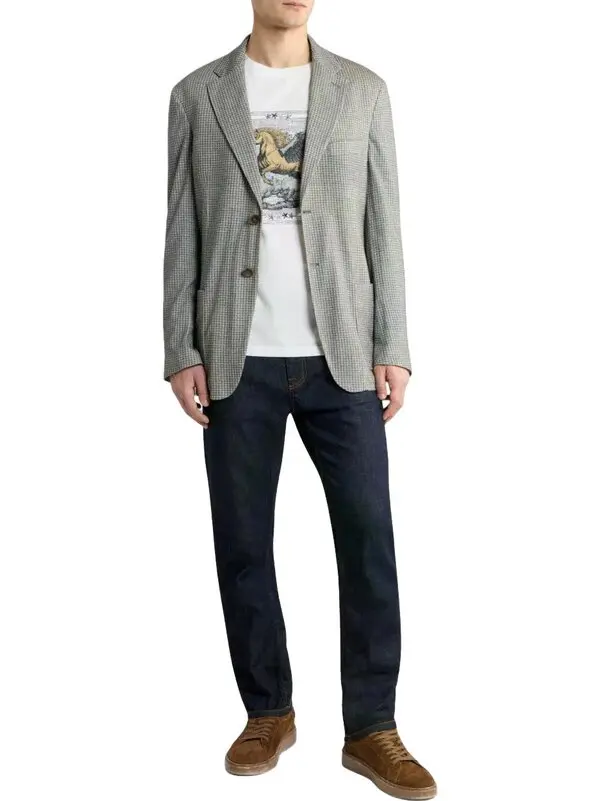 Etro Cotton-jersey T-shirt With Placed Pegaso-print - White