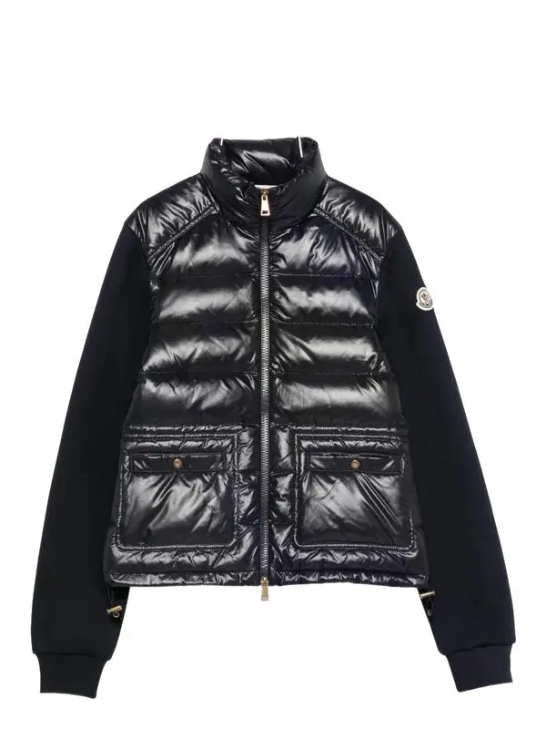 Moncler Logo Patch Zip-up Jacket - Blue