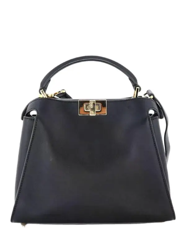 Fendi Peekaboo Essentially Leather Satchel - Black