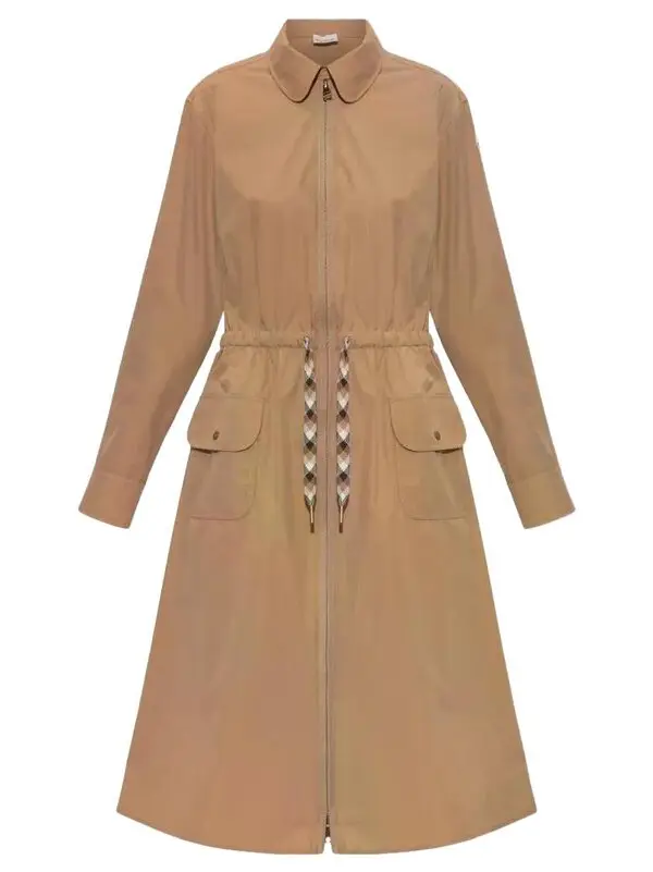 Moncler Drawstring-waist Zip-up Midi Dress - Neutrals
