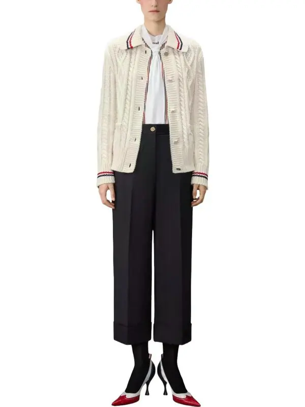 Thom Browne Striped Silk Shirt - Red