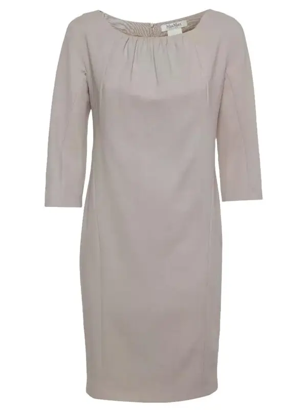 Max Mara Virgin Wool Mini Dress - Neutrals