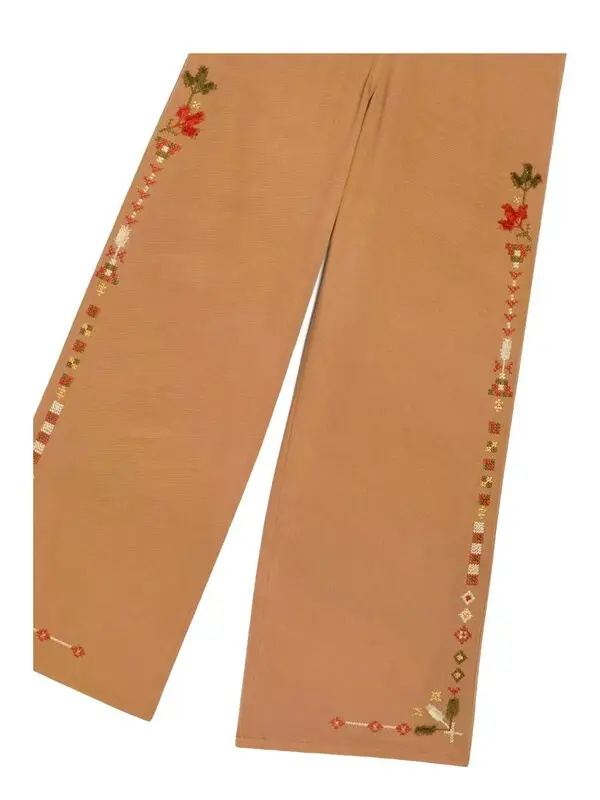 Momoni Aoki Embroidered Trousers - Neutrals