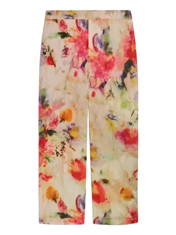 Momoni Floral Print Trousers - Neutrals