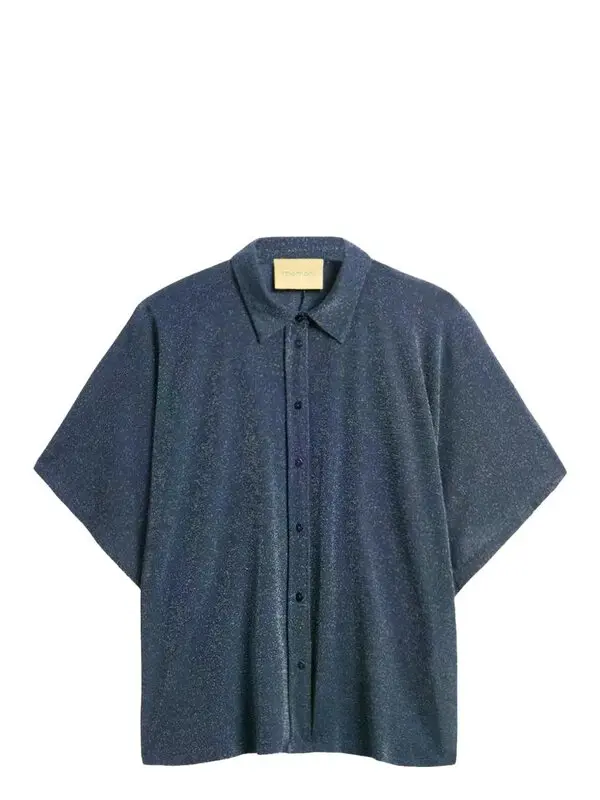 Momoni Brooklyn Lurex Shirt - Blue
