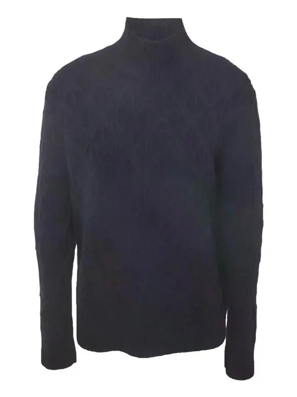 Dior Textured Knit High Neck Sweater - Blue