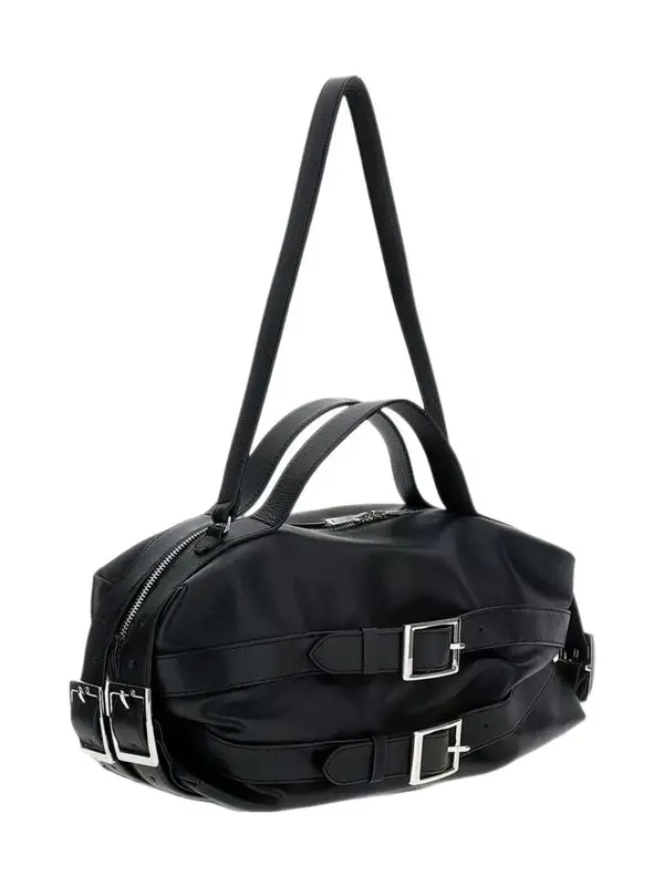 Simone Rocha Biker Buckled Leather Shoulder Bag - Black