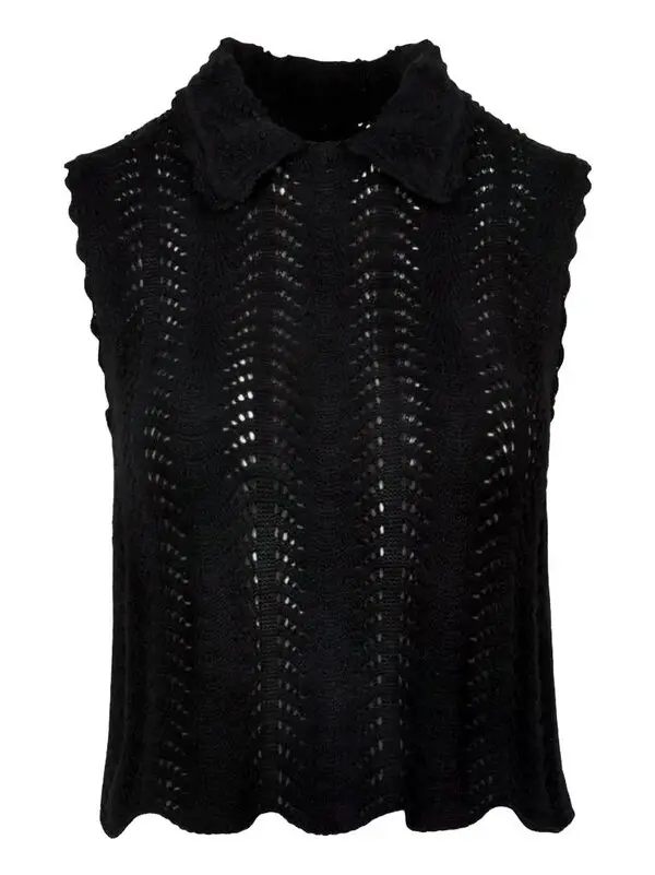 Smythe Club Crochet Tank Top - Black