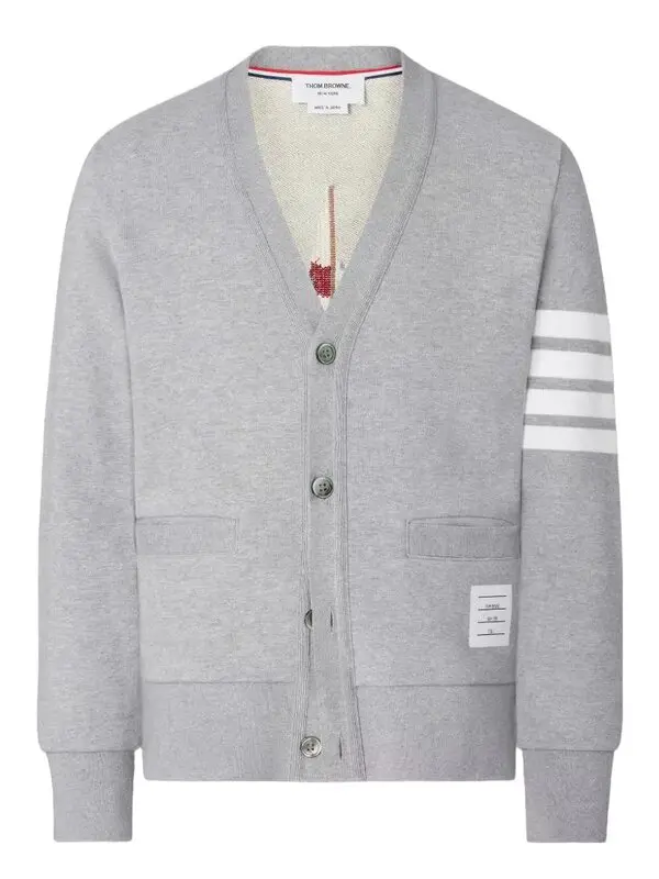 Thom Browne 4-bar Boat-embroidery Cardigan - Blue