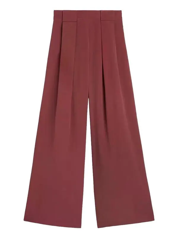 Momoni Aspen Pleated Palazzo Pants - Red