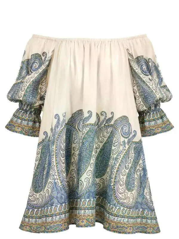 BOTEH Mini Arcadia Paisley-print Dress - Neutrals
