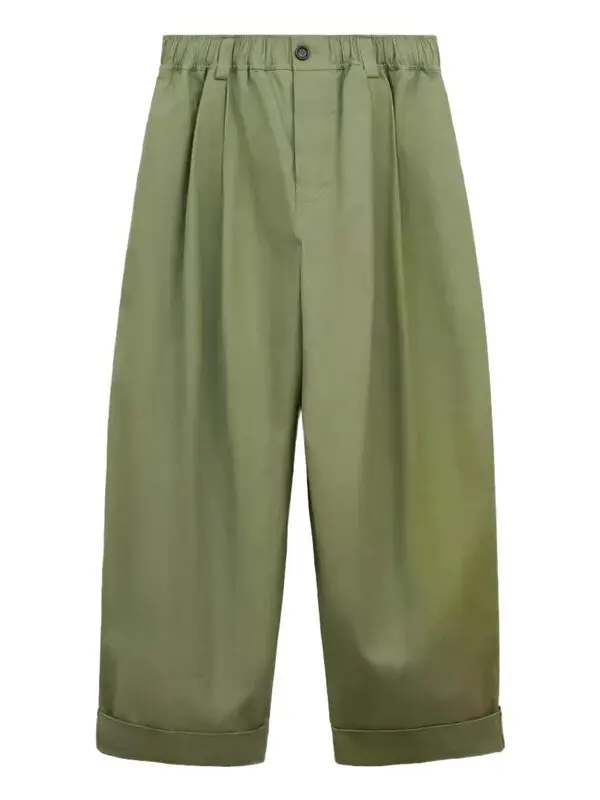 Marni Canvas Pleated Trousers - Green