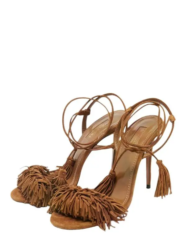 AQUAZZURA Wild Thing Fringed Sandals - Brown