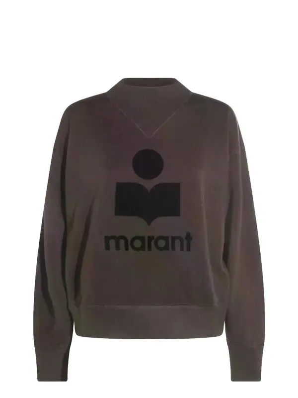 MARANT ETOILE Logo Print High Neck Sweater - Black