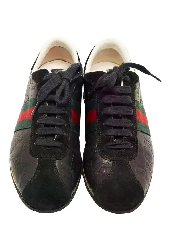 Gucci Gg Web-stripe Sneakers - Black